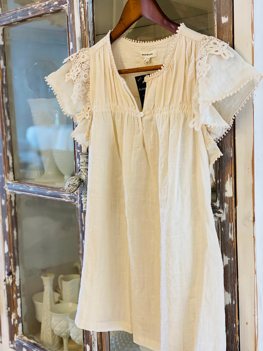 Cream Eyelet Ruffle Blouse – SheBloom